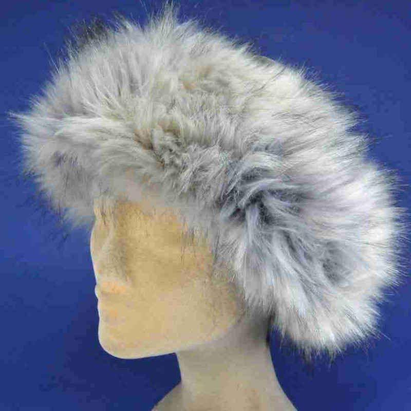 TOQUE femme grise cuir et fourrure méché | Toques cuirs et fourrures