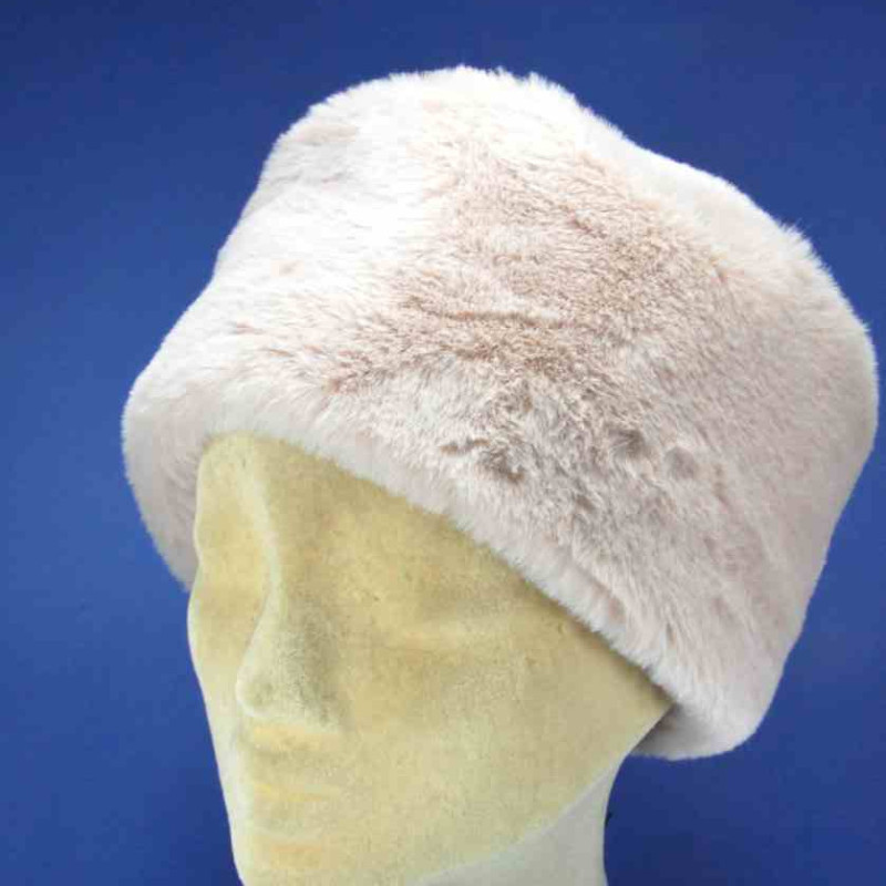 Toque fantaisie fourrure rose (synthétique acrylique) | Toque femme