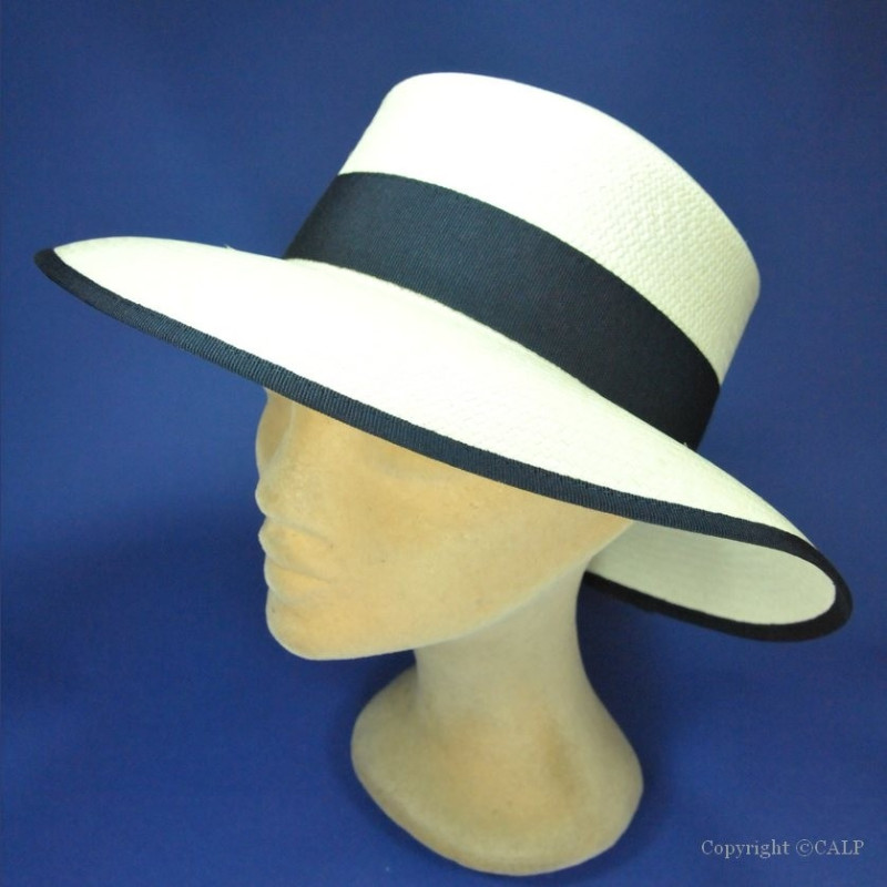 capeline en panama - achat chapeau panama capeline bleu marine