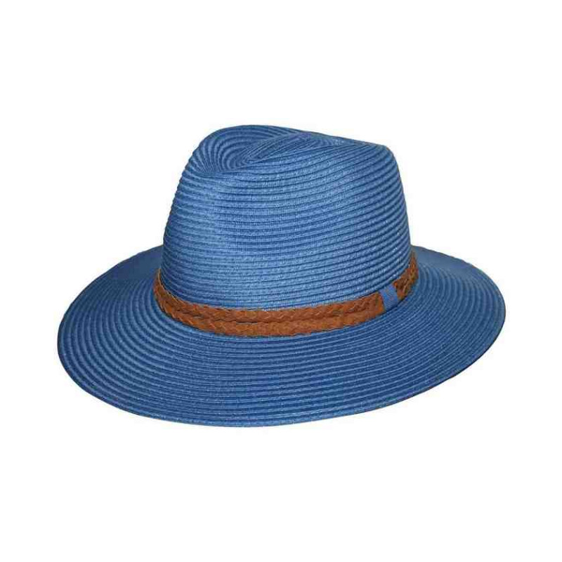 Chapeau anti-UV bleu en polyester | Chapeau d'été pour femme