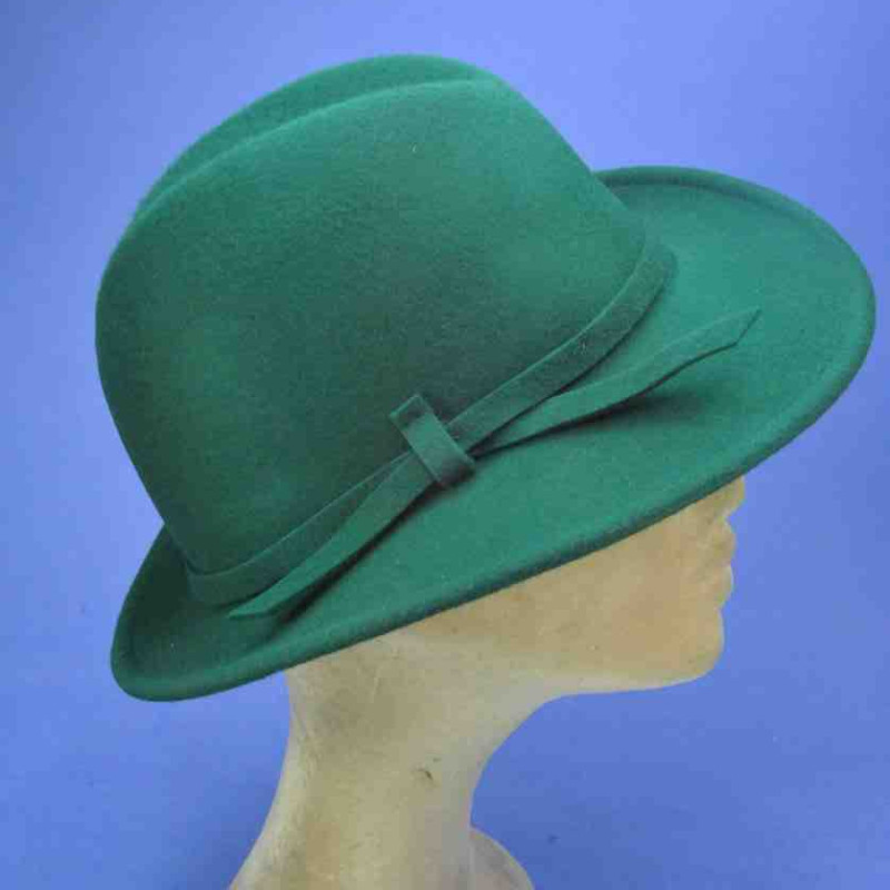 Chapeau feutre de laine couleur vert sapin | Chapeau pour femme